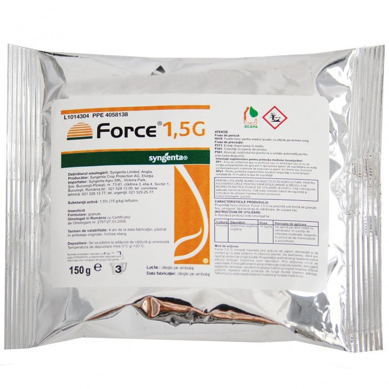 Insecticid FORCE 1,5 G, Syngenta, Contact, 150 g
