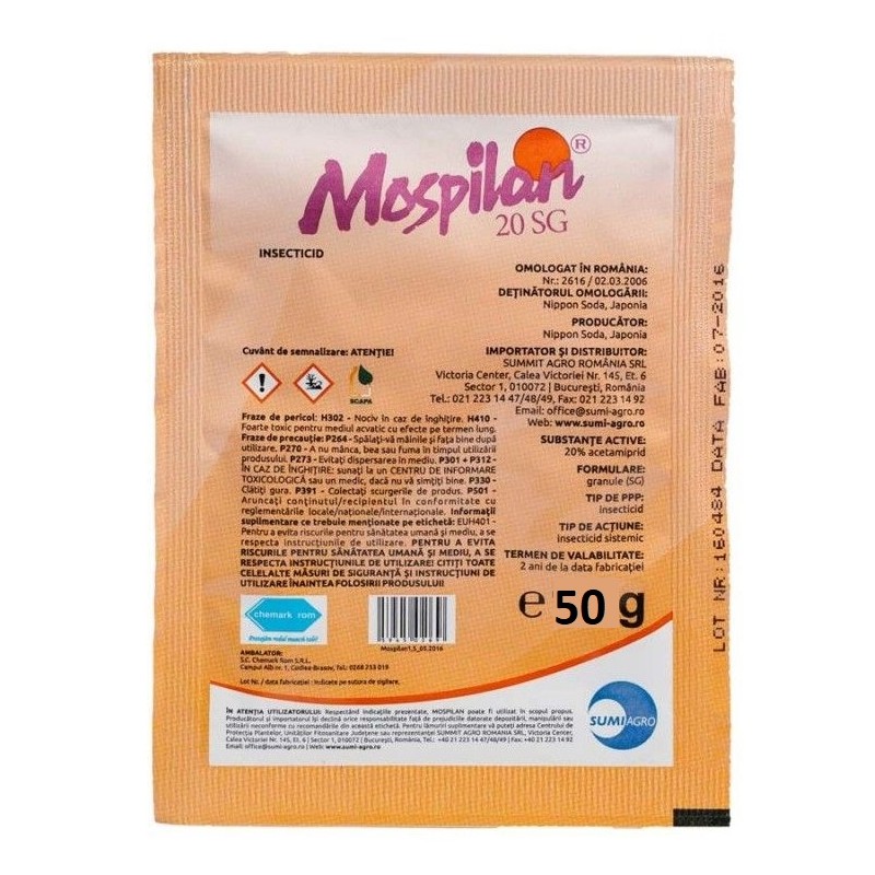 Insecticid sistemic MOSPILAN 20 SG, SUMI AGRO, 50 g