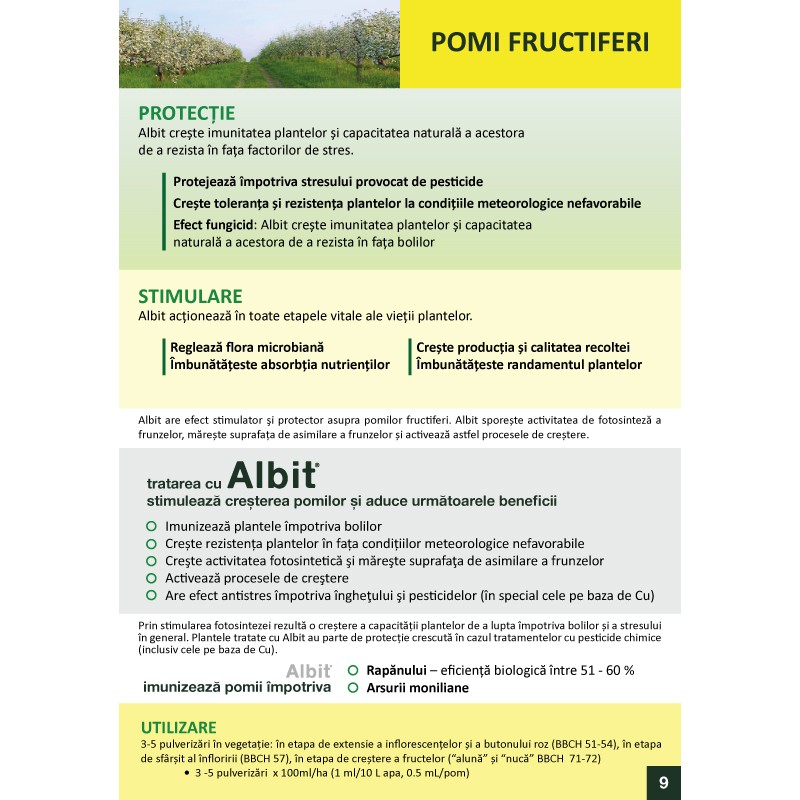 Biostimulator ALBIT, Ingrasamant Foliar, 10 ml