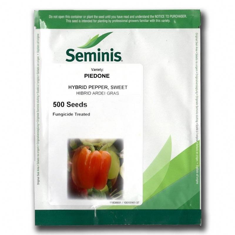 Seminte Ardei gras PIEDONE F1 Seminis, 500 seminte