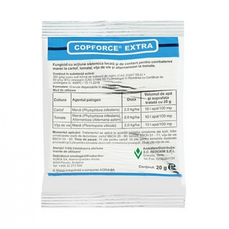 Fungicid COPFORCE EXTRA, Agria, Sistemic, 20 g