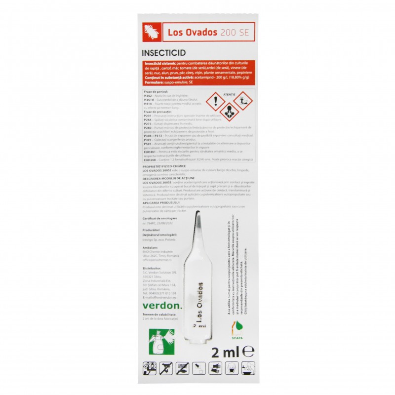 Insecticid sistemic LOS OVADOS 200 SE, 2 ml , Innvigo