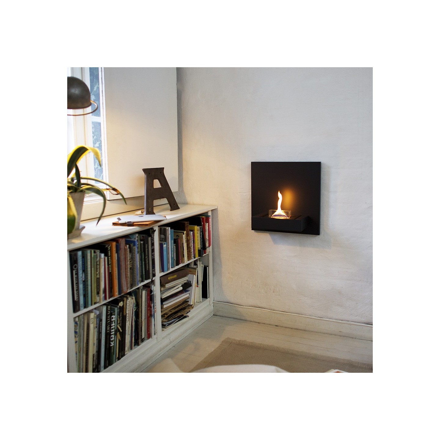 Semineu perete TenderFlame SQUARE 90, combustibil organic