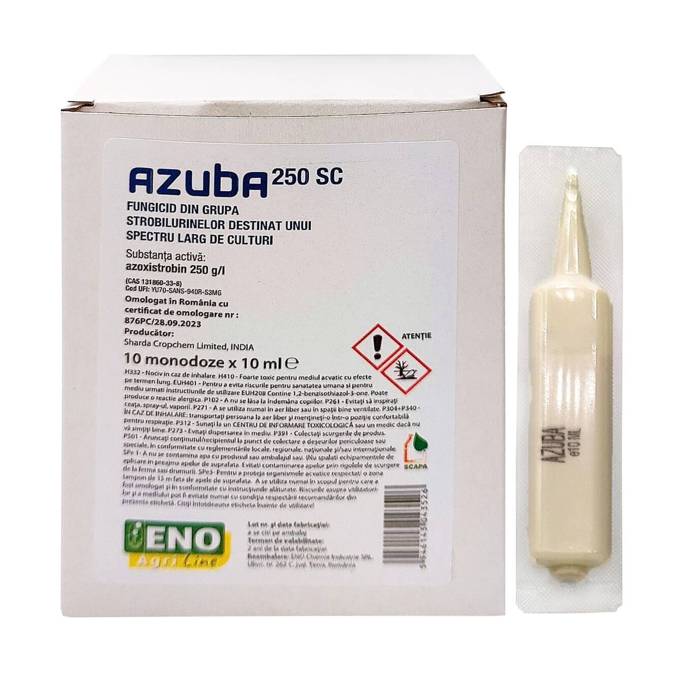 Fungicid AZUBA 250 SC - 10 ml, Sharda, Azoxistrobin, Putregai, Fainare ...