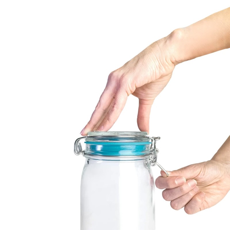 Set 3 borcane Kilner cu clip de 1.5l/51 oz, capace vid, pompa AIRTENDER